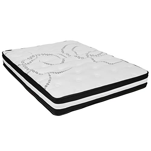 Merrick Lane Luna 10 Inch Hybrid Full Size Mattress CertiPUR-US Certified Foam & Pocket Spring Mattress in a Box