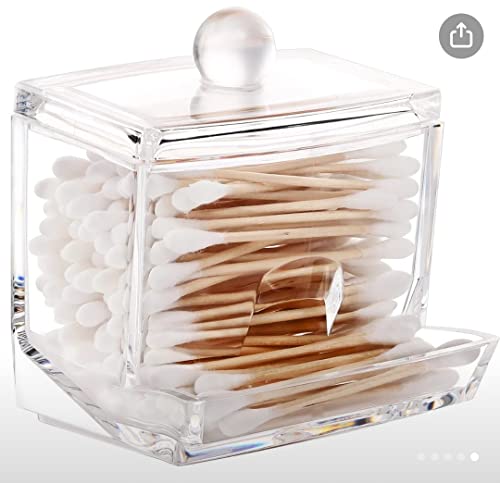 Cotton Swabs Storage Holder, Cotton Swabs Box, Cotton Pads Holder (Plastic)