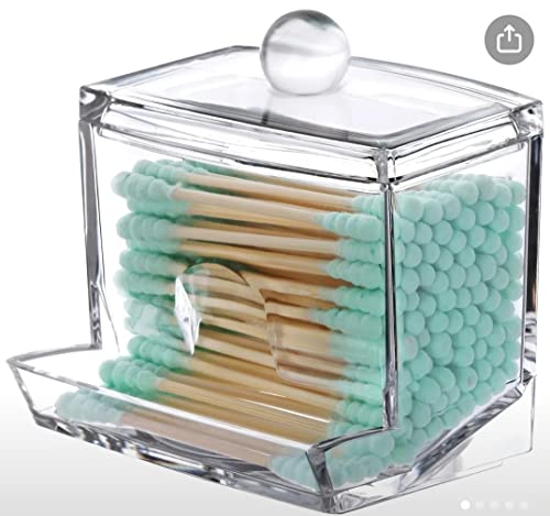 Cotton Swabs Storage Holder, Cotton Swabs Box, Cotton Pads Holder (Plastic)