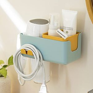 poeland hair dryer holder wall mounted, hair tools organizer for bathroom, bathroom supplies caddy storage for hair dryer accessories, makeup, toiletries