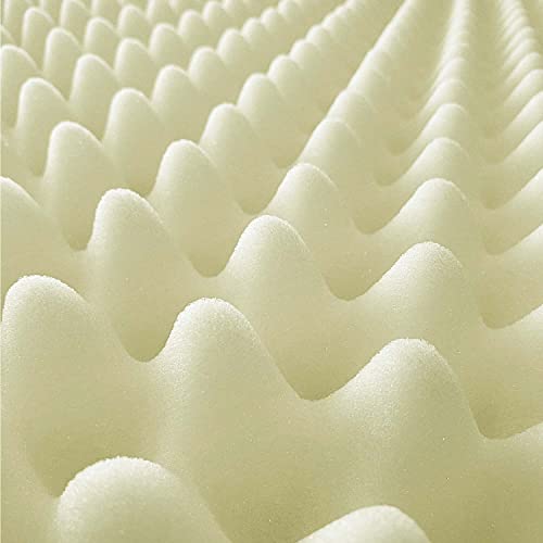 Vaunn Medical Egg Crate Mattress Topper, Ventilated, Convoluted Foam for Pressure Sores and Pain Relief, Medical Grade Urethane for Therapeutic Support and Recovery, Hospital Bed Twin (79" x 35")