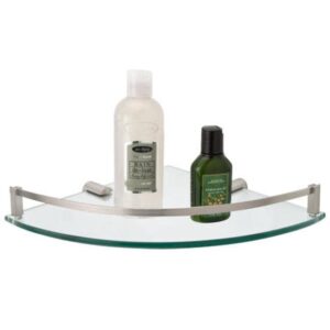 signature hardware 296091 engel 14" glass bathroom shelf