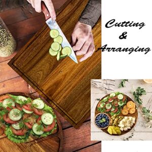 Extra Large 30” x 13” Magnetic Acacia Wood Charcuterie Boards Cheese Board Set with Handles, Serving Tray and Cutting Board Set, for Housewarming New Home Christmas Wedding Bridal Shower