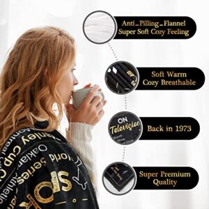 Happy 50th Birthday Gifts for Men Women Blanket 1973 50th Birthday Anniversary wedding Decorations Turning 50 Years Old Bday Gift Idea for Husband Wife Dad Mom Back in 1973 Throw Blanket 60Lx50W Inch