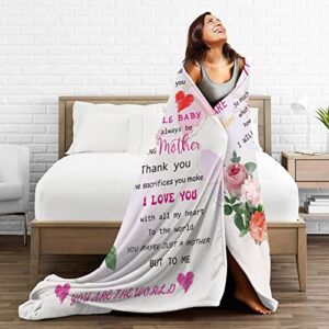 to Mom Blanket,Throw Blanket Gifts for Mom,All Season Use Luxury Lightweight Warm Super Soft Cozy Flannel Fleece Blankets for Bed Sofa Couch 60x50 Inches