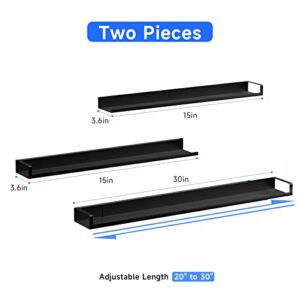 VANGAYH Magnetic Shelf for Stove Top, Shelf Over the Stove Kitchen Magnetic Spice Rack Organizer Storage Adjustable Length from 15"-30" Black