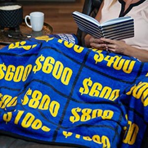 JUST FUNKY Jeopardy Game Board Large Fleece Throw Blanket | Jeopardy Board Design Soft Blankets and Throws | Official Jeopardy Throw Blankets | Measures 60 x 45 Inches