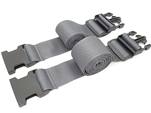 ONE K 2PCS Topper/Memory Foam Mattress Packing Straps for Moving or Storage (60" x 2", Dark Grey)