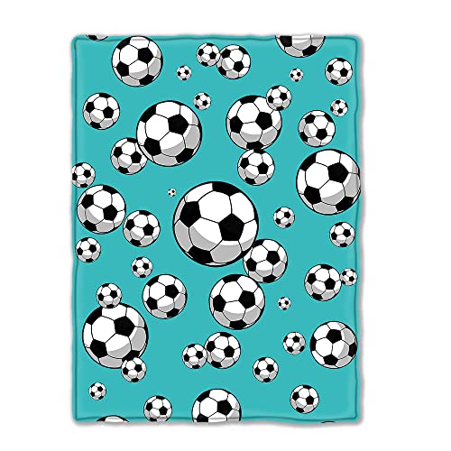 Soccer Soft Luxury Blanket Throw Lightweight Flannel Blankets for Adults Boys Girls Gift 50"X40"