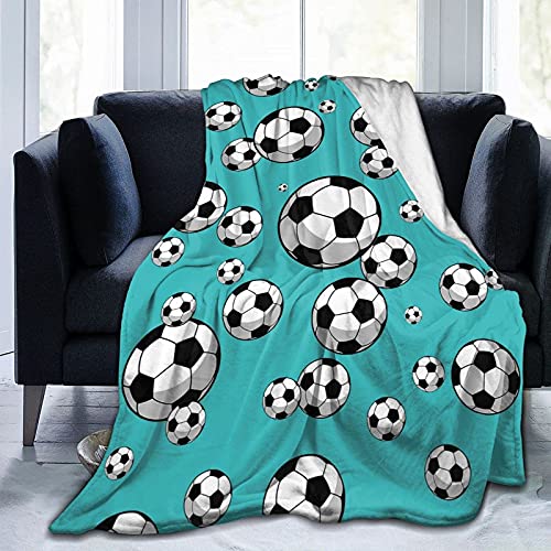 Soccer Soft Luxury Blanket Throw Lightweight Flannel Blankets for Adults Boys Girls Gift 50"X40"