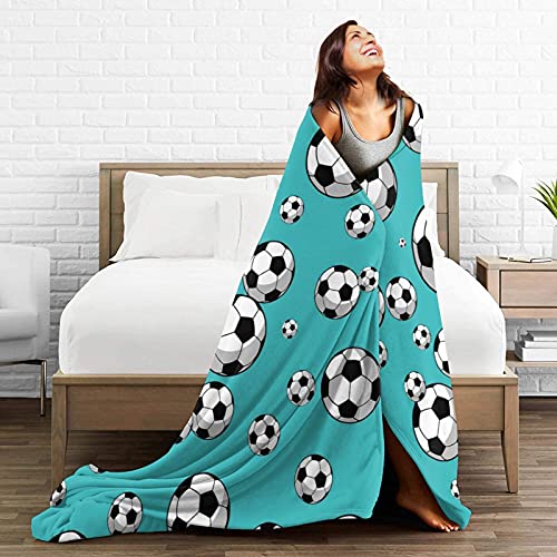 Soccer Soft Luxury Blanket Throw Lightweight Flannel Blankets for Adults Boys Girls Gift 50"X40"