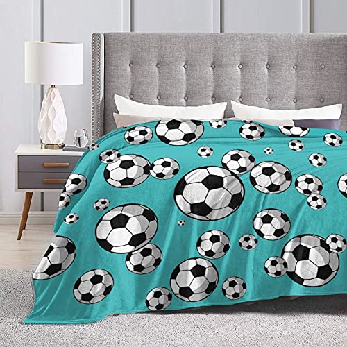 Soccer Soft Luxury Blanket Throw Lightweight Flannel Blankets for Adults Boys Girls Gift 50"X40"