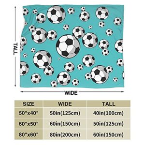 Soccer Soft Luxury Blanket Throw Lightweight Flannel Blankets for Adults Boys Girls Gift 50"X40"