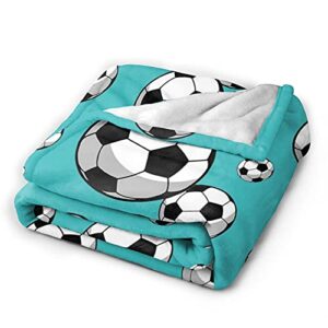 Soccer Soft Luxury Blanket Throw Lightweight Flannel Blankets for Adults Boys Girls Gift 50"X40"