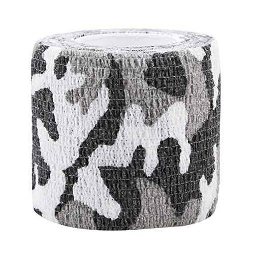 Atmneris Camo Wrap Tape Self-Adhesive Protective Bandage for Camping,Hunting Cohesive Flexible Reusable Multi-Purpose,Black and White