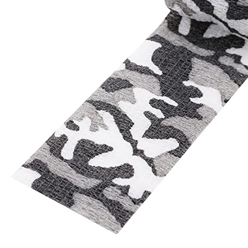 Atmneris Camo Wrap Tape Self-Adhesive Protective Bandage for Camping,Hunting Cohesive Flexible Reusable Multi-Purpose,Black and White