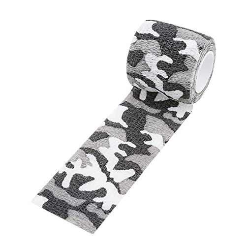 Atmneris Camo Wrap Tape Self-Adhesive Protective Bandage for Camping,Hunting Cohesive Flexible Reusable Multi-Purpose,Black and White