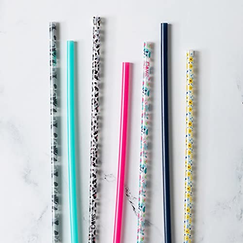 Swig Life Reusable Straws Luxy Leopard + Blush Reusable Straw Set + Cleaning Brush, Each Straw is 10.25 inch Long (Fits Swig Life 20oz Tumblers, 22oz Tumblers, and 32oz Tumblers)