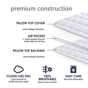 SUFUEE Mattress Topper Full & Mattress Pad Protector - Quality Plush Luxury Down Alternative Pillow Top -  2inch Extra Thick Mattress Cover(54"x75")