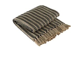 park designs black & tan cable throw blanket