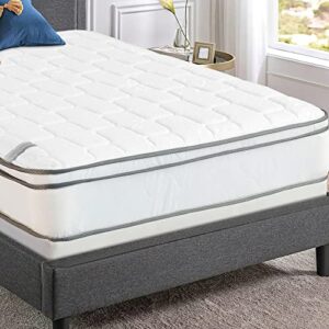 Nutan 10-Inch Medium Plush " Eurotop Innerspring Mattress And 8-Inch Wood Boxspring/Foundation Set Queen