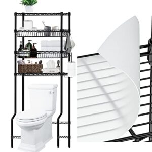 folews bathroom organizer over the toilet storage, 4-tier bathroom shelves over toilet shelf above toilet storage rack freestanding bathroom space saver with adjustable shelves and baskets