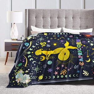 Cartoon Capricorn Blanket Constellations Throw Blankets Soft Horoscope Astrology Flannel Throw Blanket Zodiac Sign 50"X40"