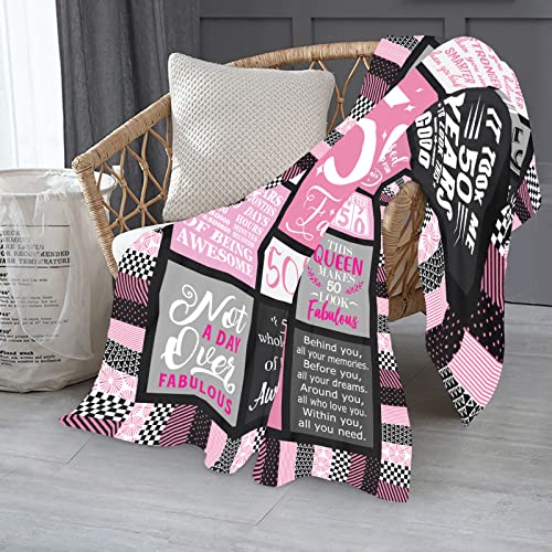 Kazdan 50th Birthday Gifts for Women, 50 Year Old Gifts for Women, 50th Birthday Gift Ideas, 50 Birthday Gifts for Women, 50th Birthday Gifts, 1973 Birthday Gifts for Women, Throw Blanket 60"x50"