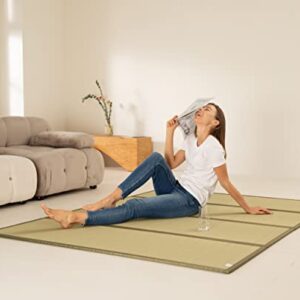 MustMat Tatami Mat Rush Grass Tatami Mattress Japanese Traditional Foldable (queen-61 x78)