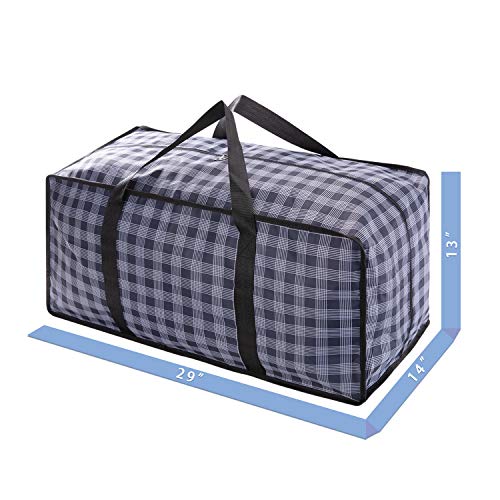 KGMCARE Heavy Duty Extra Large Storage Bags, Moving Bags Totes with Carrying Handles & Zipper for College Carrying, Christmas Decorations Storage, Clothes Organizer, Under the Bed Storage