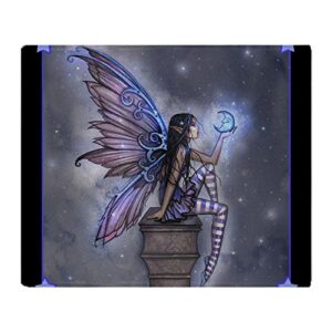 cafepress little blue moon fairy fantasy art throw blanket super soft fleece plush throw blanket, 60"x50"