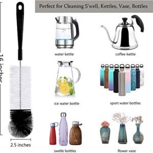 ALINK 8-Pack Bottle Cleaning Brush Set - Long Handle Black Bottle Cleaner for Washing Narrow Wine/Beer Bottles/Thermos/Flask Tumbler/Sport Well/Kettle/Lid Brush, Straw Brush