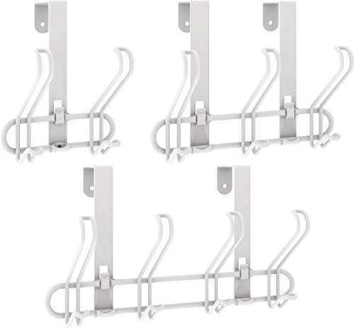 Franklin Brass OTDW04F-W-C 4-Hook Wire Over The Door Storage Rack, White