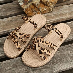 Sliders Girls Sandals for Women Flat Slippers Flip Flops Shoes Summer Casual Comfortable Beach Bohemia Shoes (Brown, 42)