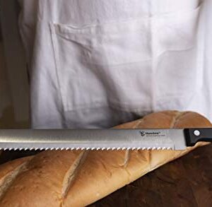 HUMBEE Chef Serrated Bread Knife For Home Kitchens Bread Knife 12 Inch Black