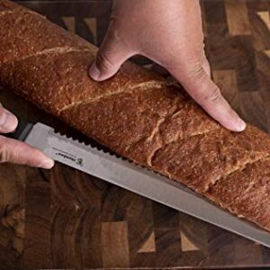 HUMBEE Chef Serrated Bread Knife For Home Kitchens Bread Knife 12 Inch Black