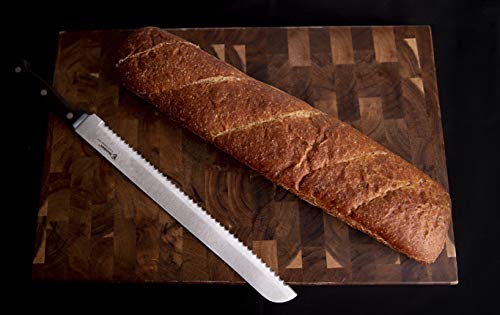 HUMBEE Chef Serrated Bread Knife For Home Kitchens Bread Knife 12 Inch Black