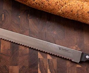 HUMBEE Chef Serrated Bread Knife For Home Kitchens Bread Knife 12 Inch Black