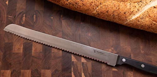 HUMBEE Chef Serrated Bread Knife For Home Kitchens Bread Knife 12 Inch Black