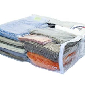 Clear Vinyl Zippered Storage Bags 24 x 27 x 7 Inch 5-Pack for Comforters and Bedding Sets