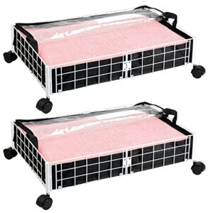 under bed storage with wheels,under bed storage containers,underbed storage containers,under bed shoe storage organizer drawer,under the bed storage containers for bedroom clothes shoes blankets -2pc