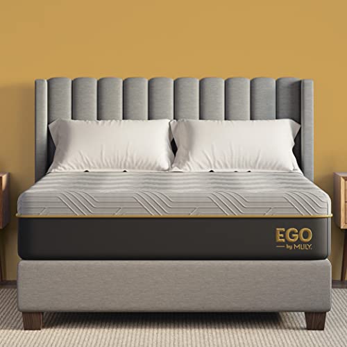 EGOHOME 12 Inch Cal King Memory Foam Mattress for Back Pain, Cooling Gel Mattress Bed in a Box, Made in USA, CertiPUR-US Certified, Therapeutic Medium Mattress, 72”x84”x12”, Black