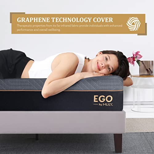 EGOHOME 12 Inch Cal King Memory Foam Mattress for Back Pain, Cooling Gel Mattress Bed in a Box, Made in USA, CertiPUR-US Certified, Therapeutic Medium Mattress, 72”x84”x12”, Black