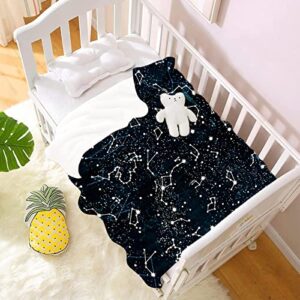 Constellation Space Big Blanket Throw, Flannel Fleece Cozy Microfiber for Couch Home Bed Sofa Travel Lap Chairs Dorm, The Best Celestial Star Gift for Son Daughter Mom 80"x60" Blanket for Adults