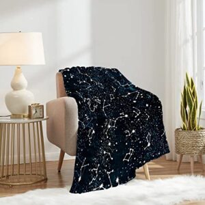 Constellation Space Big Blanket Throw, Flannel Fleece Cozy Microfiber for Couch Home Bed Sofa Travel Lap Chairs Dorm, The Best Celestial Star Gift for Son Daughter Mom 80"x60" Blanket for Adults