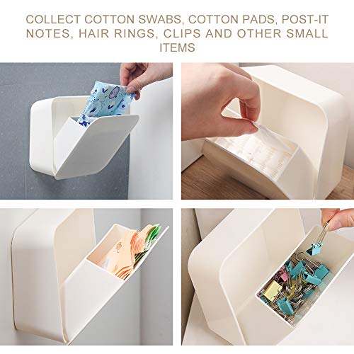 YOKOKO Cotton Swab Storage Box Dispenser Jar Wall Mount Cotton Ball Qtip Balls Holder Organizer Tampon Cotton Rounds Buds Container with Lid for Bathroom Canisters, Bedroom