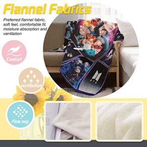 Kpop Blankets Soft Warm Blanket Ultra Cozy Plush Lightweight Galaxy-Background Throw Blankets Fans Gifts Merchandise Flannel Fuzzy for Sofa Bed Couch (Kpop 3D Print Blanket, 50" X 40")