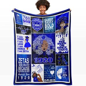 eadana sorority gifts for women, sorority gifts for girls, black sorority,1920 blue and white blanket, inspired sublimation designs gift, sorority gifts for her 50"×60" throw blankets