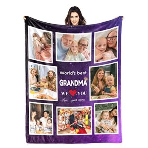 grandma gifts blanket mothers day custom blankets with photos best grandma personalized picture blanket customized blankets with photo collage throw birthday gift for grandma nana from grandkids