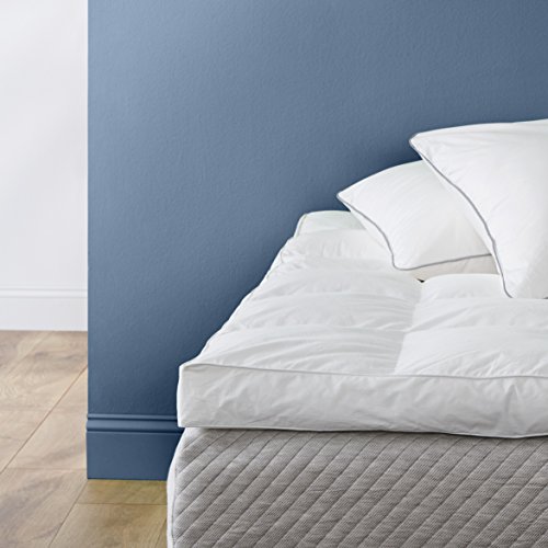 LUCID Ultra Plush 3 Inch Down Alternative Fiber Bed Mattress Topper - Allergen Free Pillow Top - Soft and Breathable Cotton Percale Cover - Queen Size , White